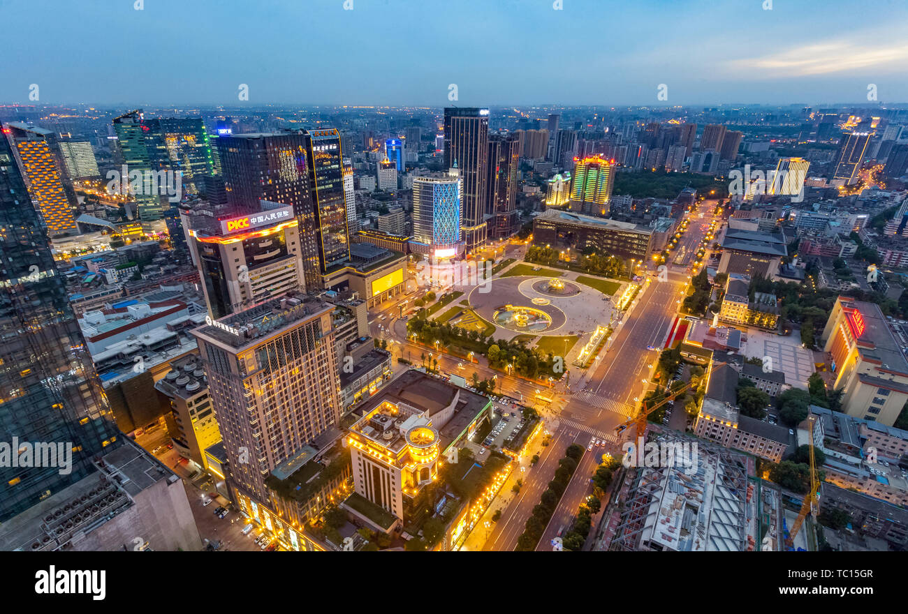 Panoramic view of Tianfu Square in Chengdu Stock Photo - Alamy