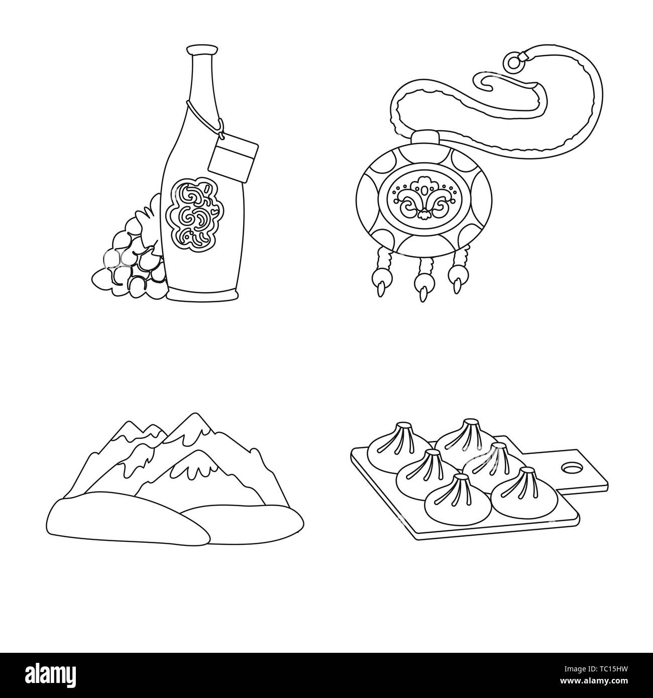 Isolated object of traditions and national symbol. Set of traditions ...