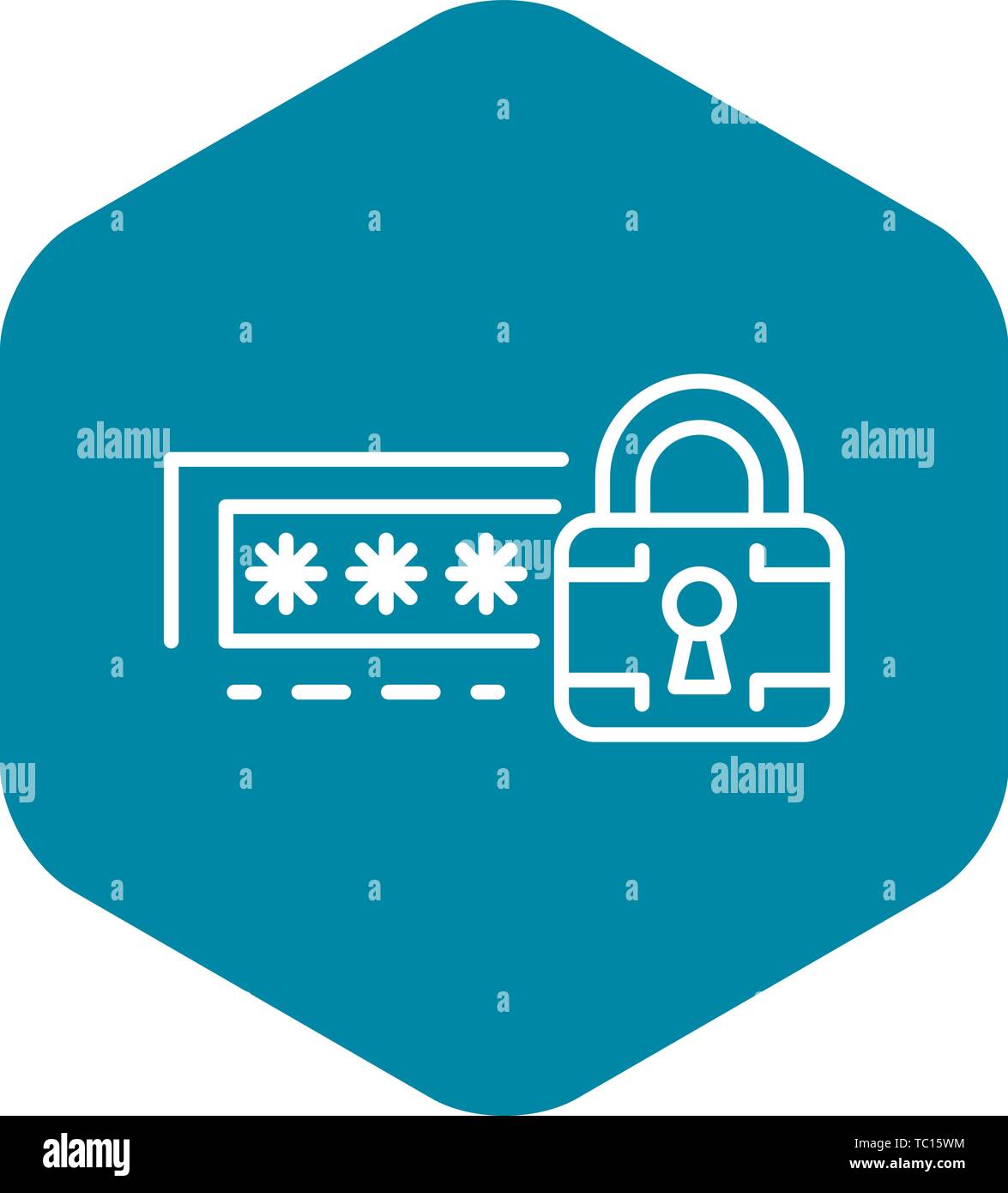 Lock password icon, outline style Stock Vector Image & Art - Alamy