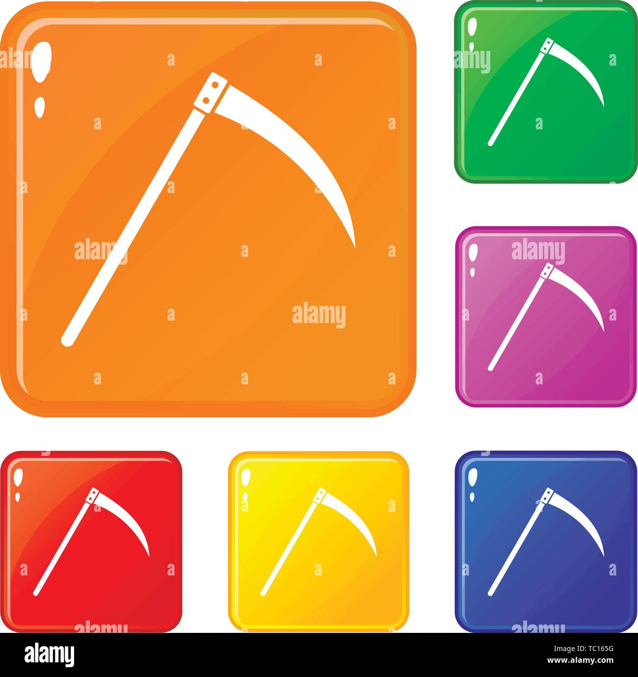 Scythe icons set vector color Stock Vector Image & Art - Alamy