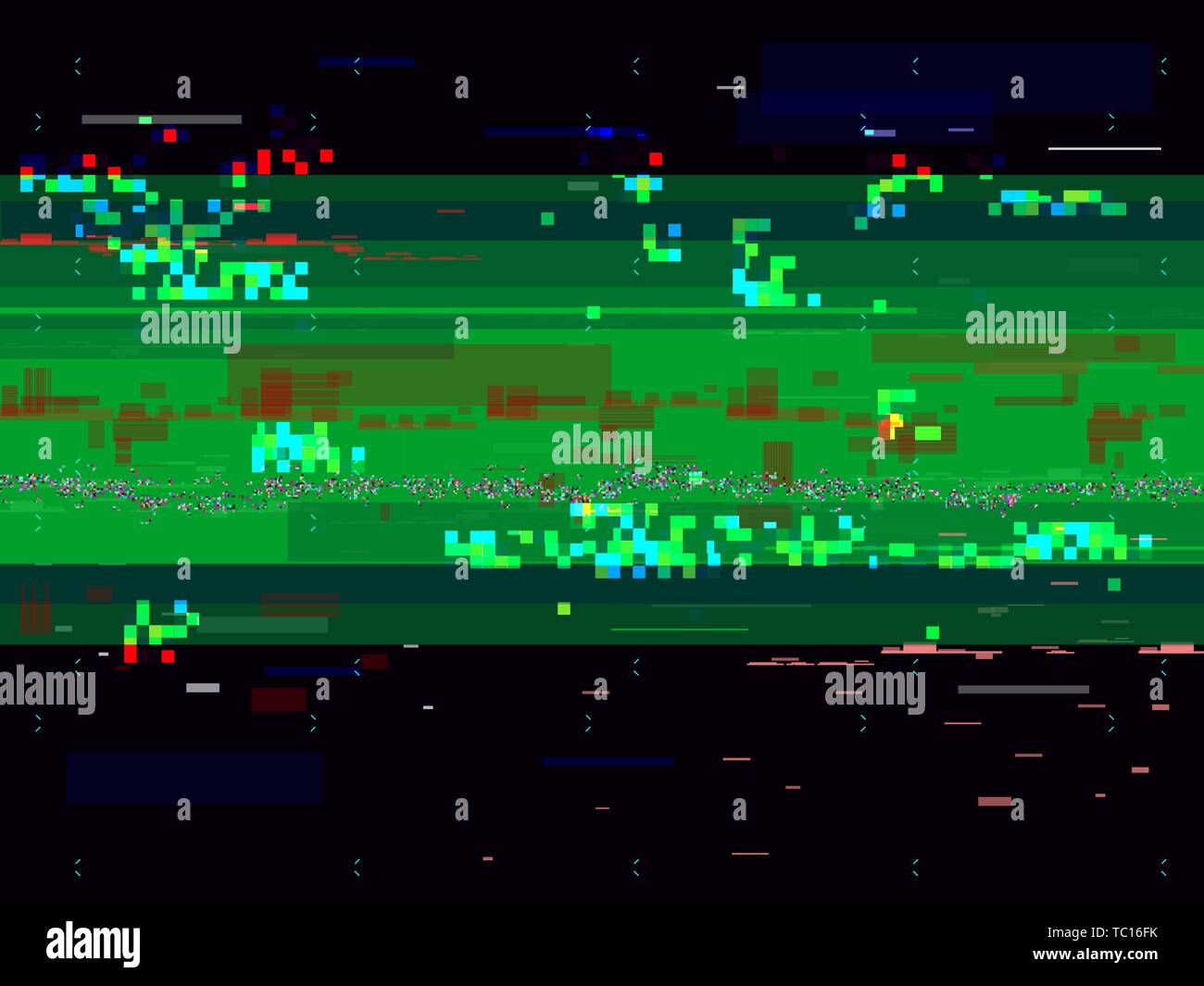 Glitch distortion background. Broken video signal. Glitched lines and ...