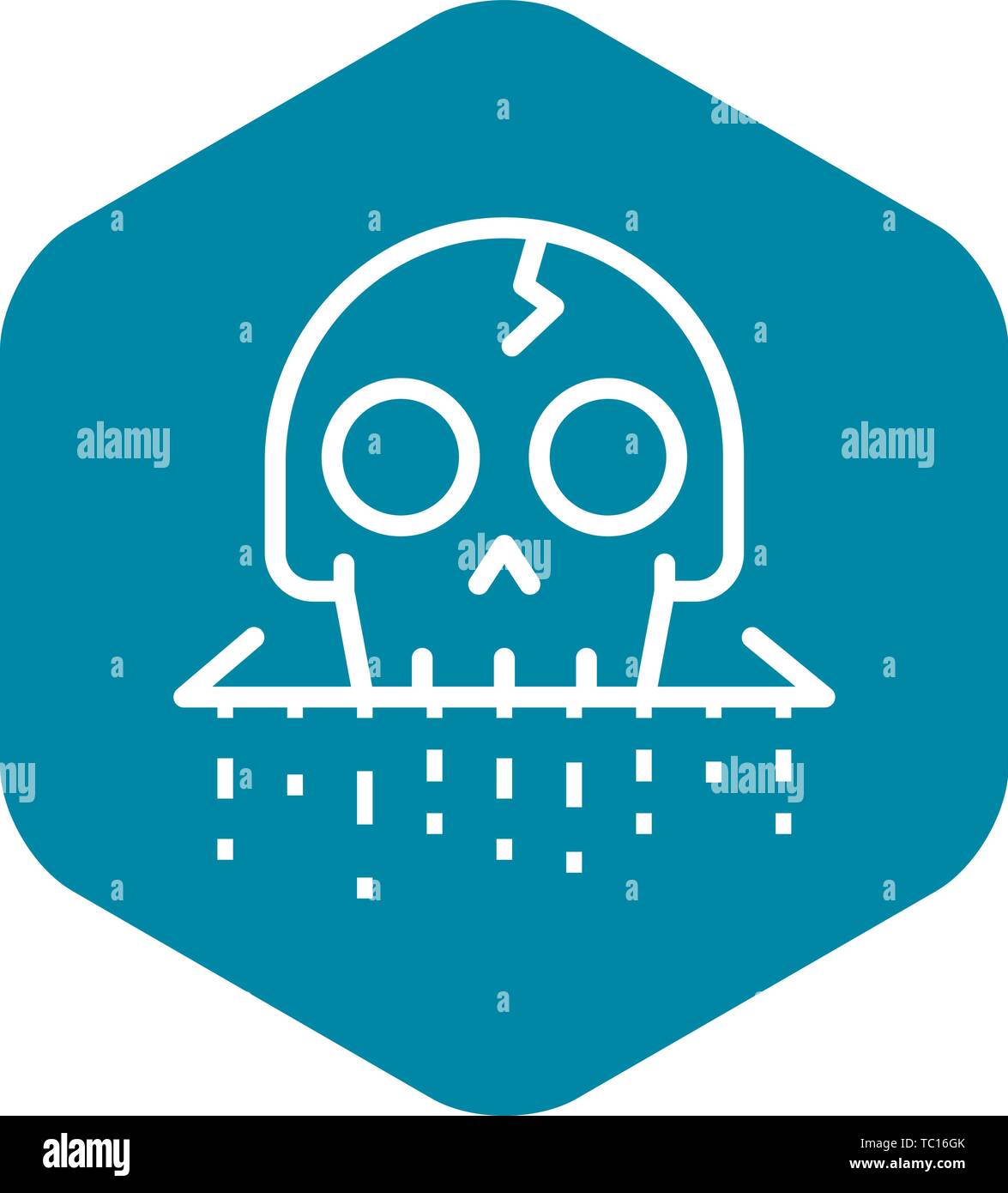 Crack skull icon, outline style Stock Vector Image & Art - Alamy