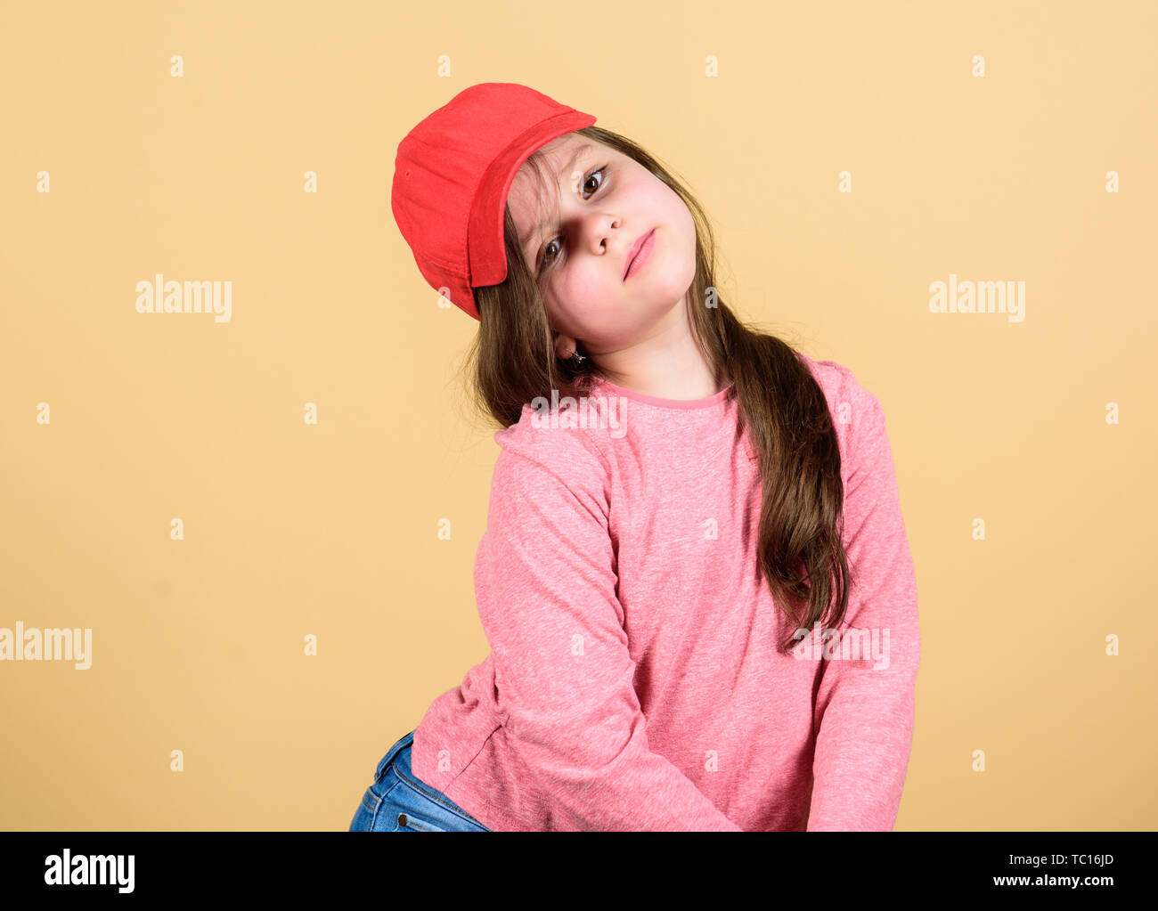 Fashionable little girl wearing cap hi-res stock photography and images ...
