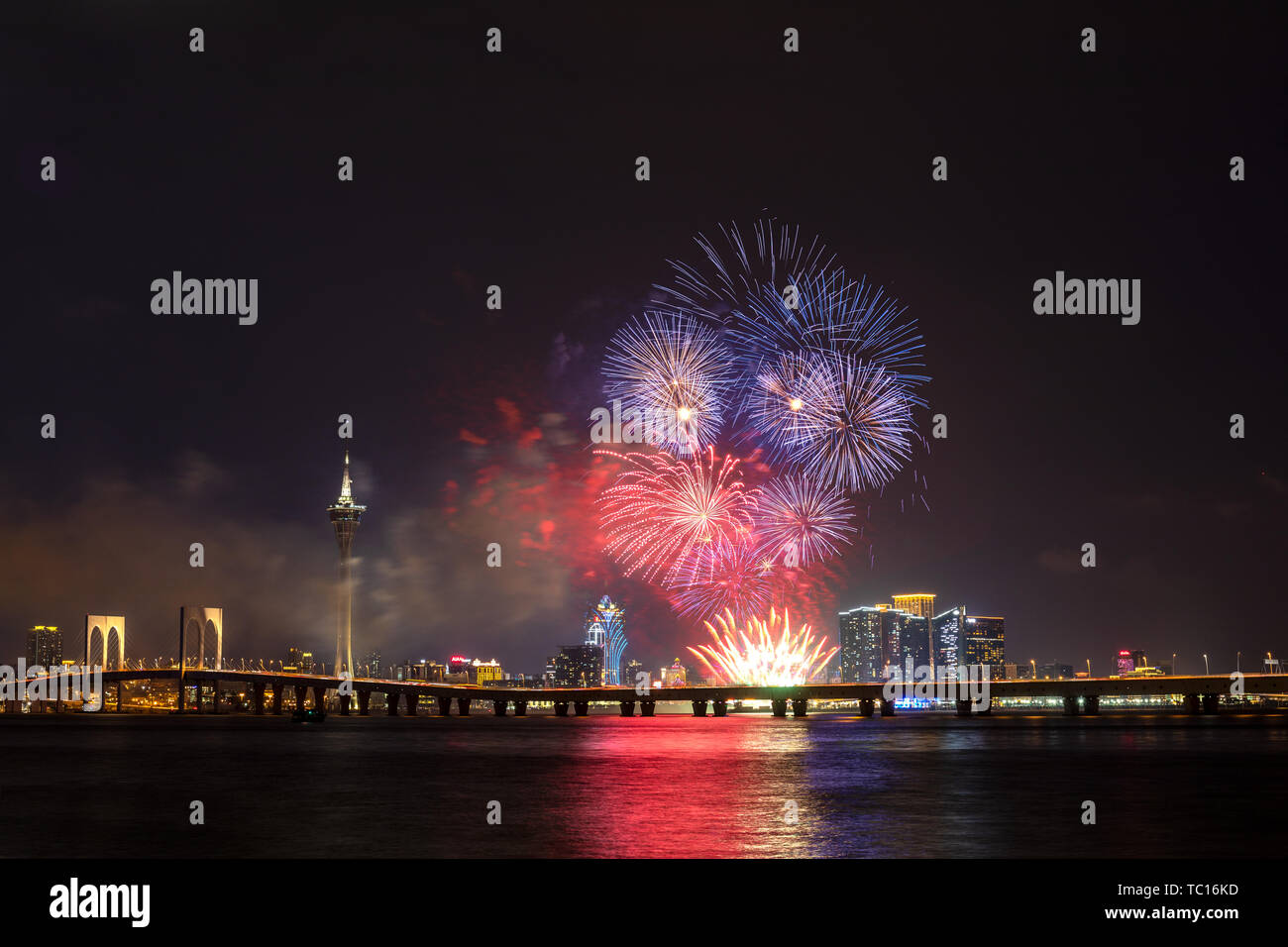 Macau Festival Fireworks Show Stock Photo - Alamy