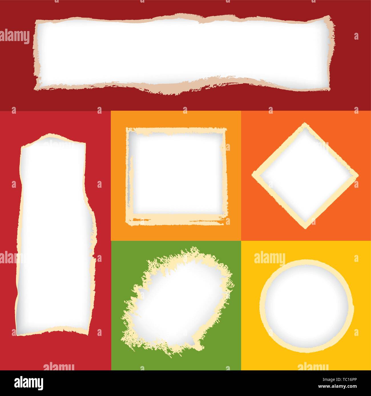 Vector illustration. Six paper holes images with copy space. Image ...