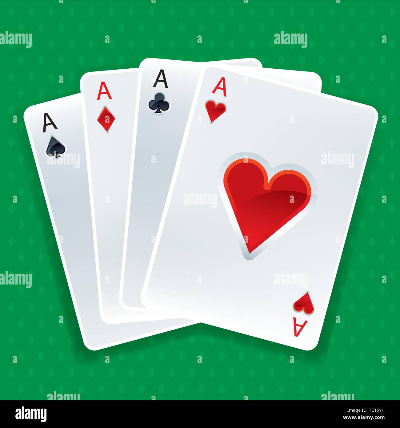 Vector illustration. Four poker ases card in shiny style Stock Vector ...