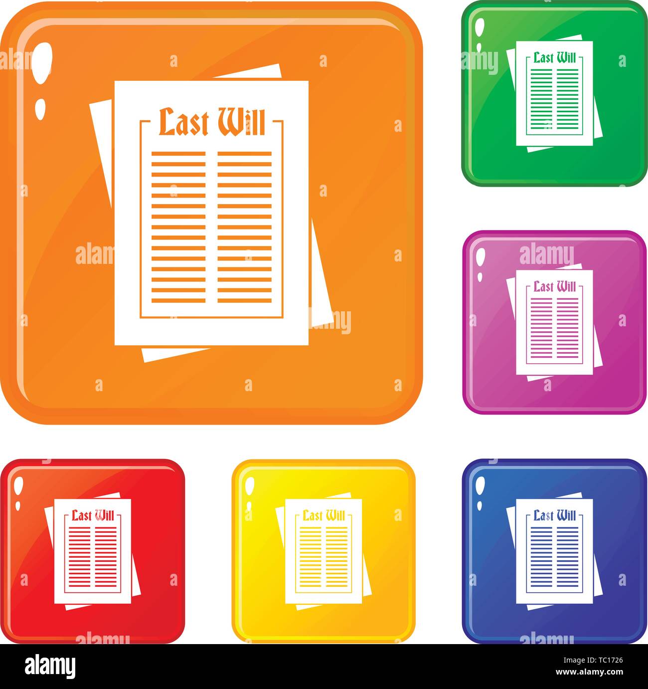 Will icons set vector color Stock Vector Image & Art - Alamy