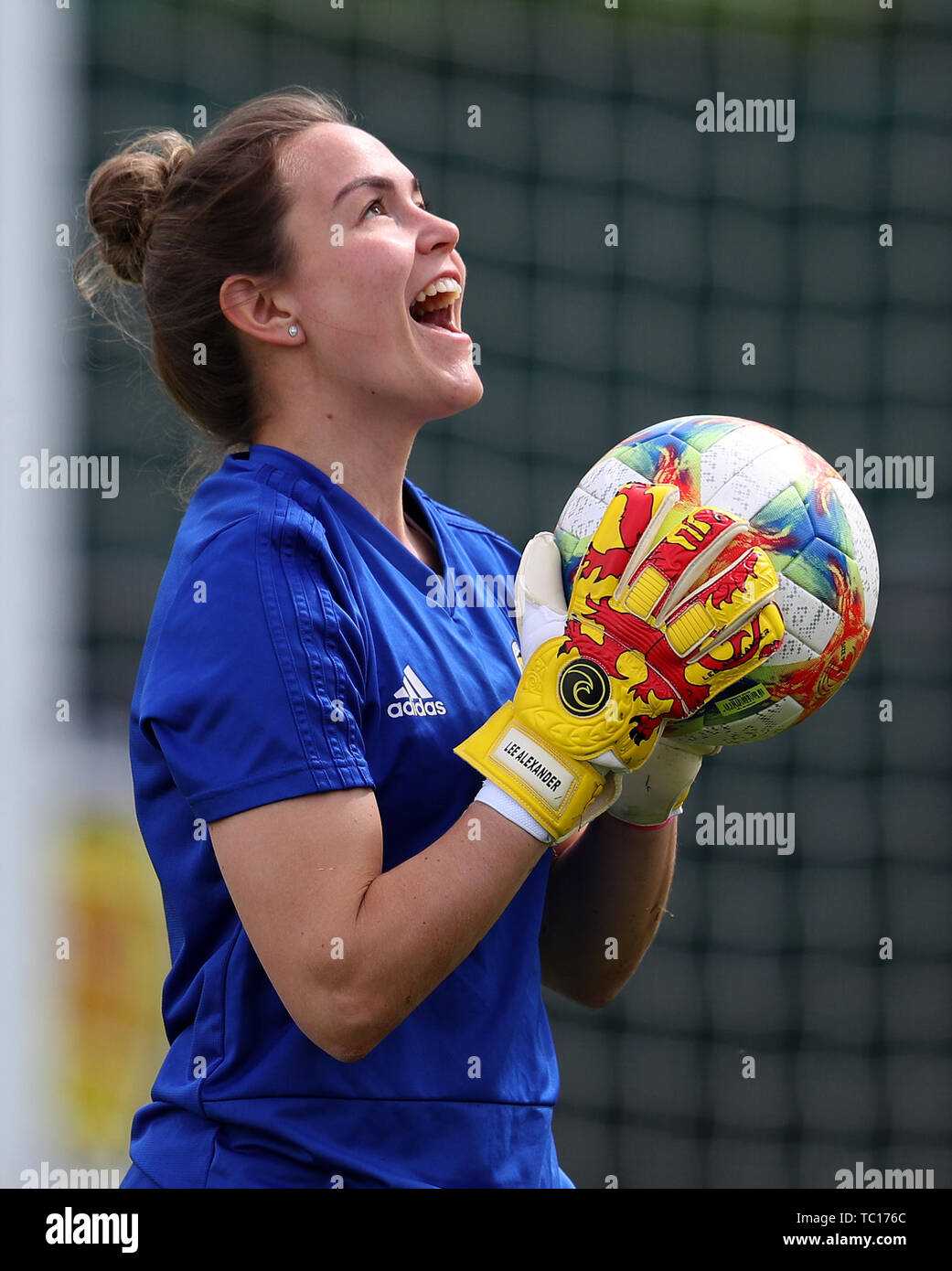 Scotland goalkeeper Lee Alexander during the training session at Oriam ...