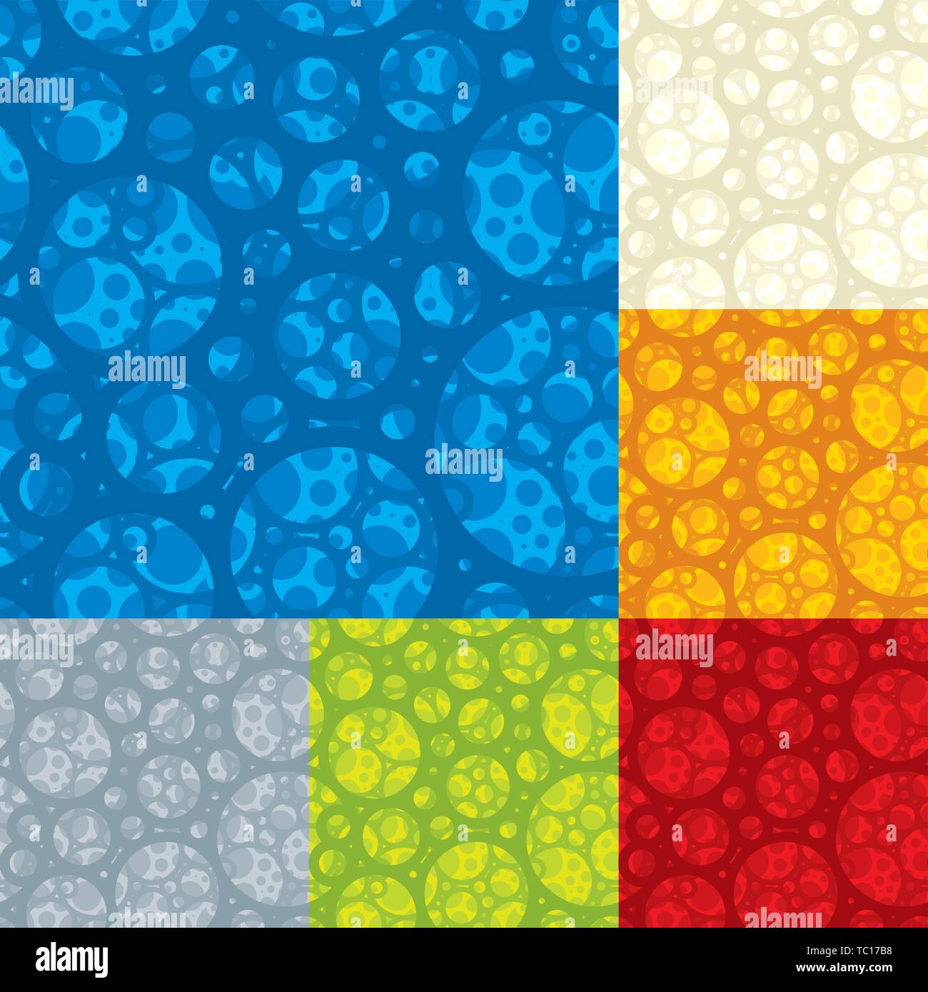 Vector illustration. Seamless foam texture in six different colors ...