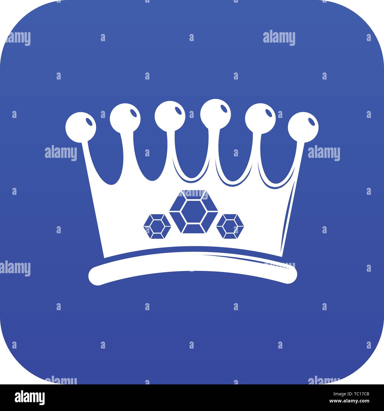 Crown icon blue vector Stock Vector Image & Art - Alamy