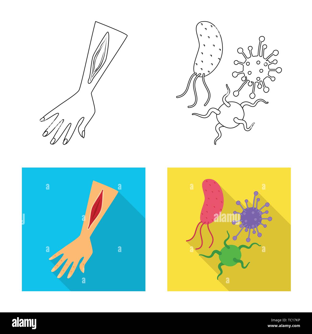 injury,bacteria,arm,virus,skin,microbe,blood,laboratory,body,biology ...