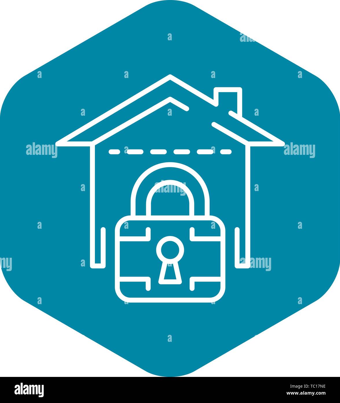 Locked Smart House Icon Outline Style Stock Vector Image And Art Alamy