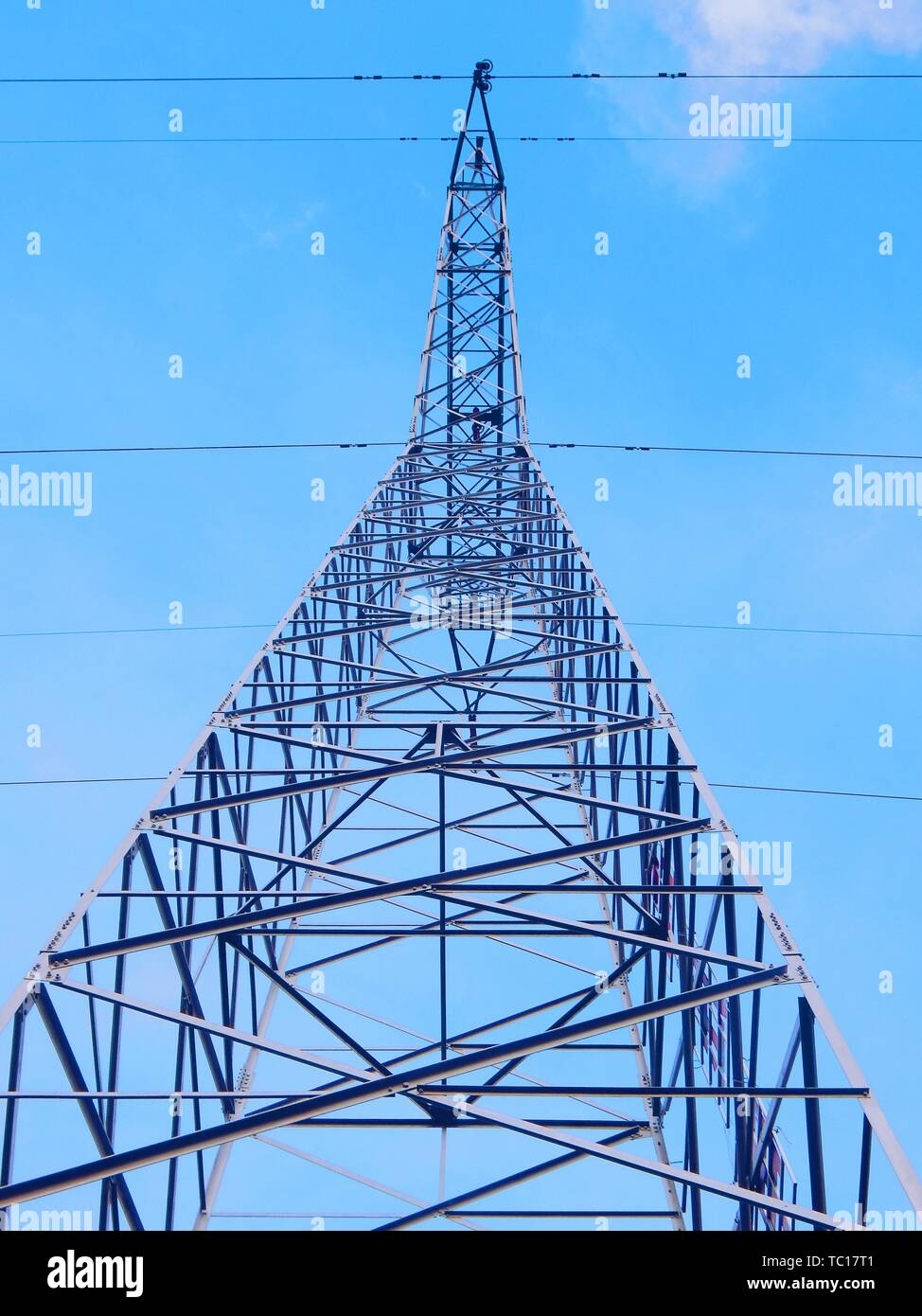 High towers with cables Stock Photo - Alamy
