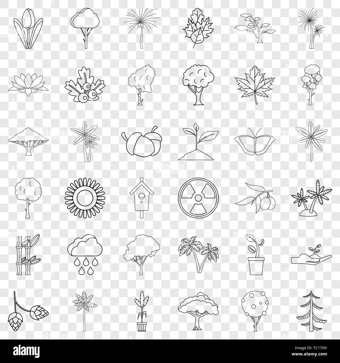 Wood icons set, outline style Stock Vector Image & Art - Alamy
