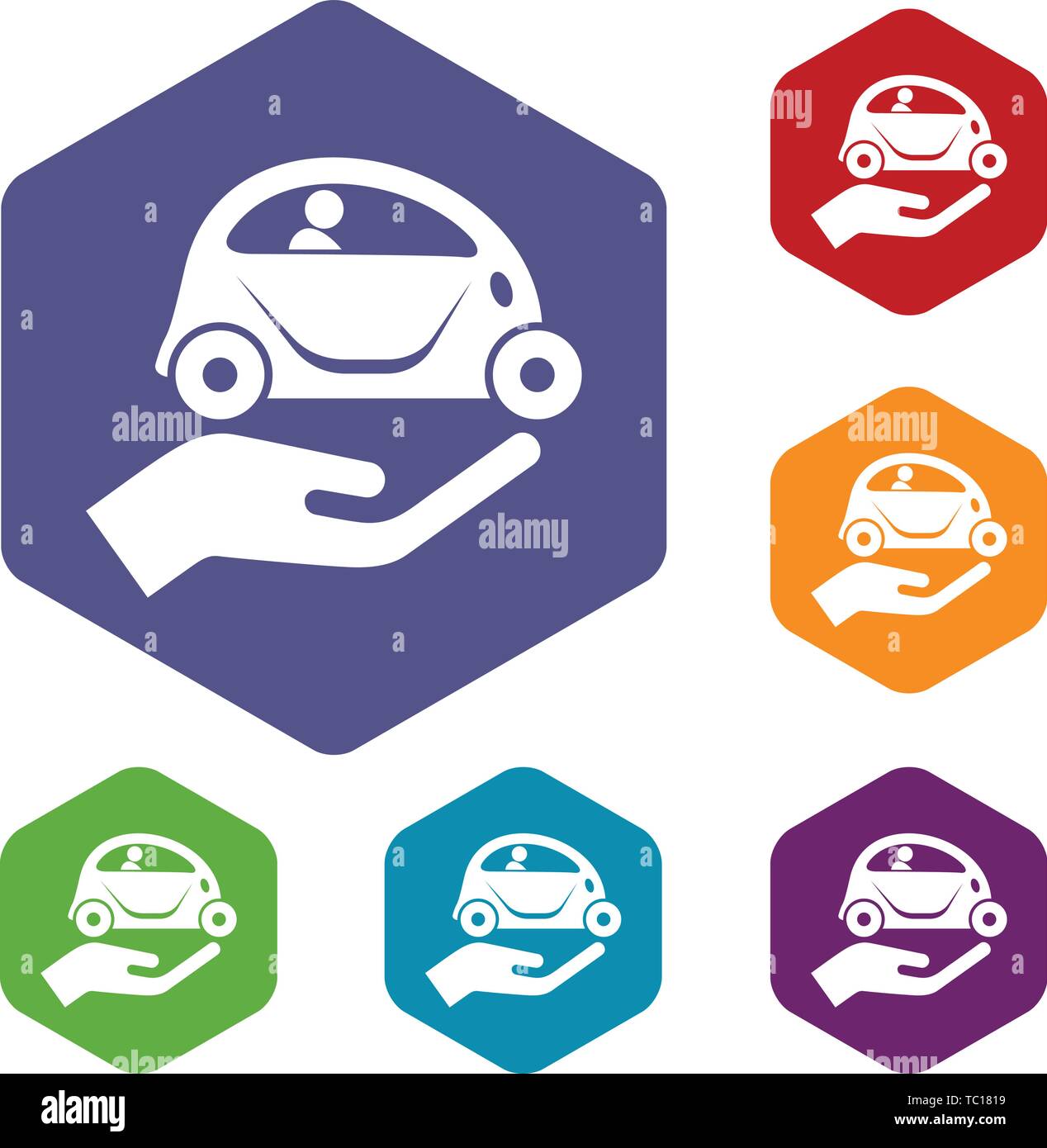 Car protection icons vector hexahedron Stock Vector Image & Art - Alamy