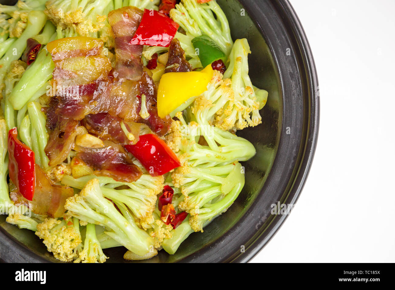 Chinese cuisine dry pot broccoli flower Stock Photo - Alamy