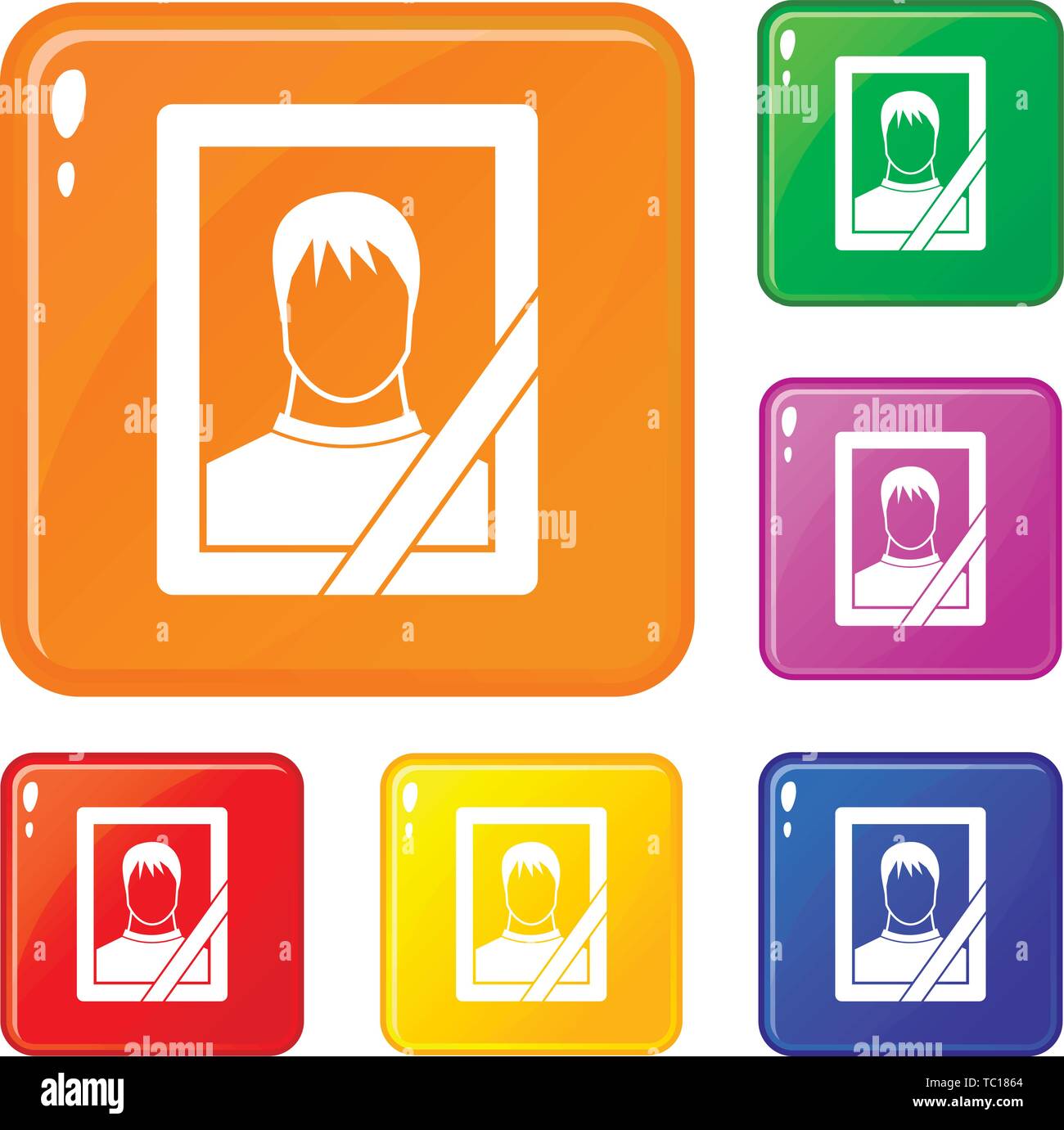 Memory portrait icons set vector color Stock Vector Image & Art - Alamy