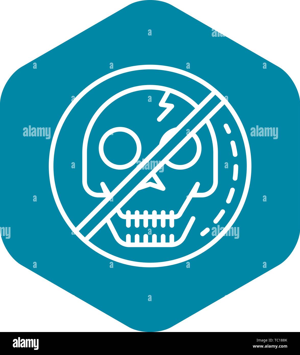 No skull sign icon, outline style Stock Vector Image & Art - Alamy