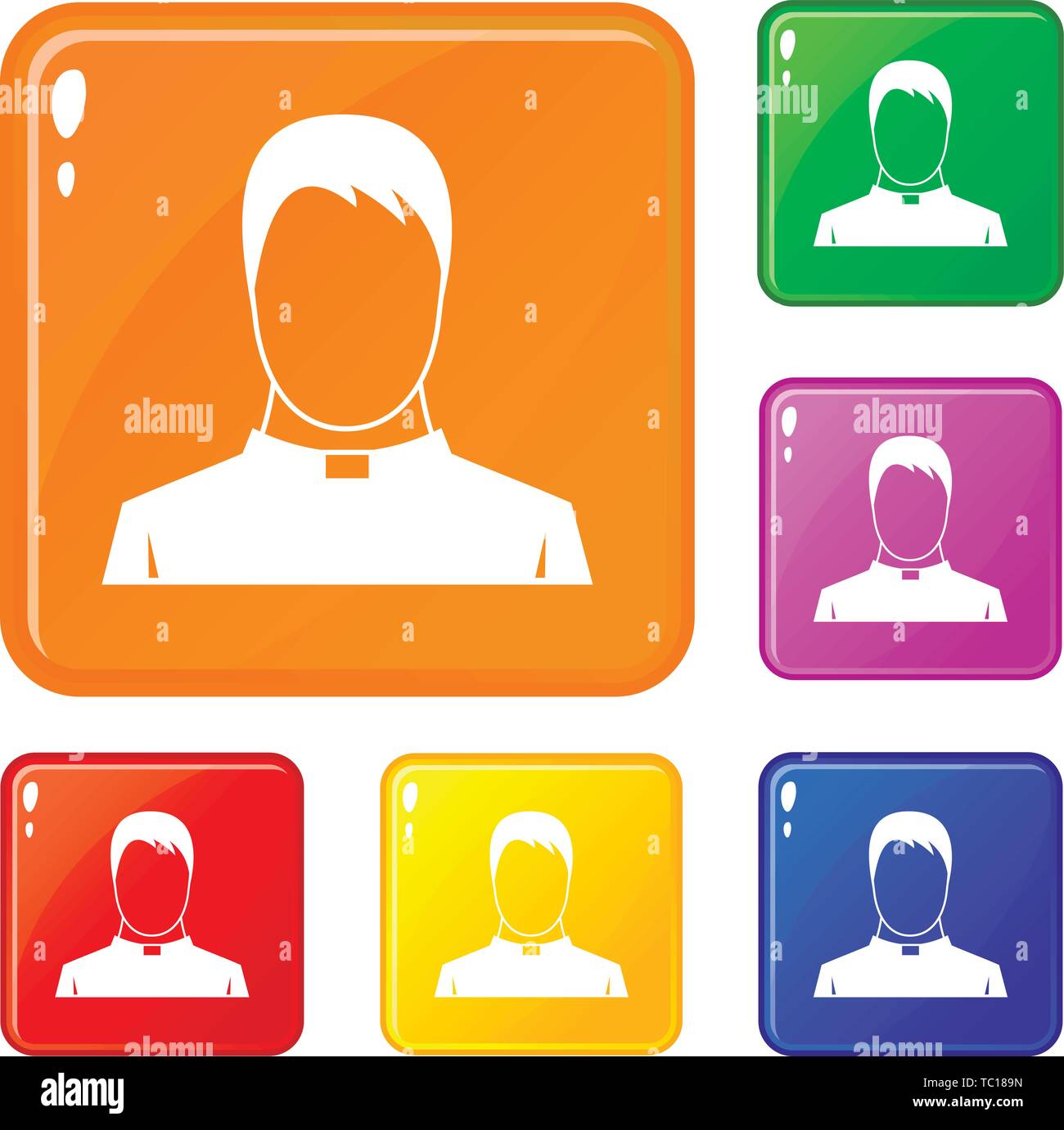 Priest icons set vector color Stock Vector Image & Art - Alamy