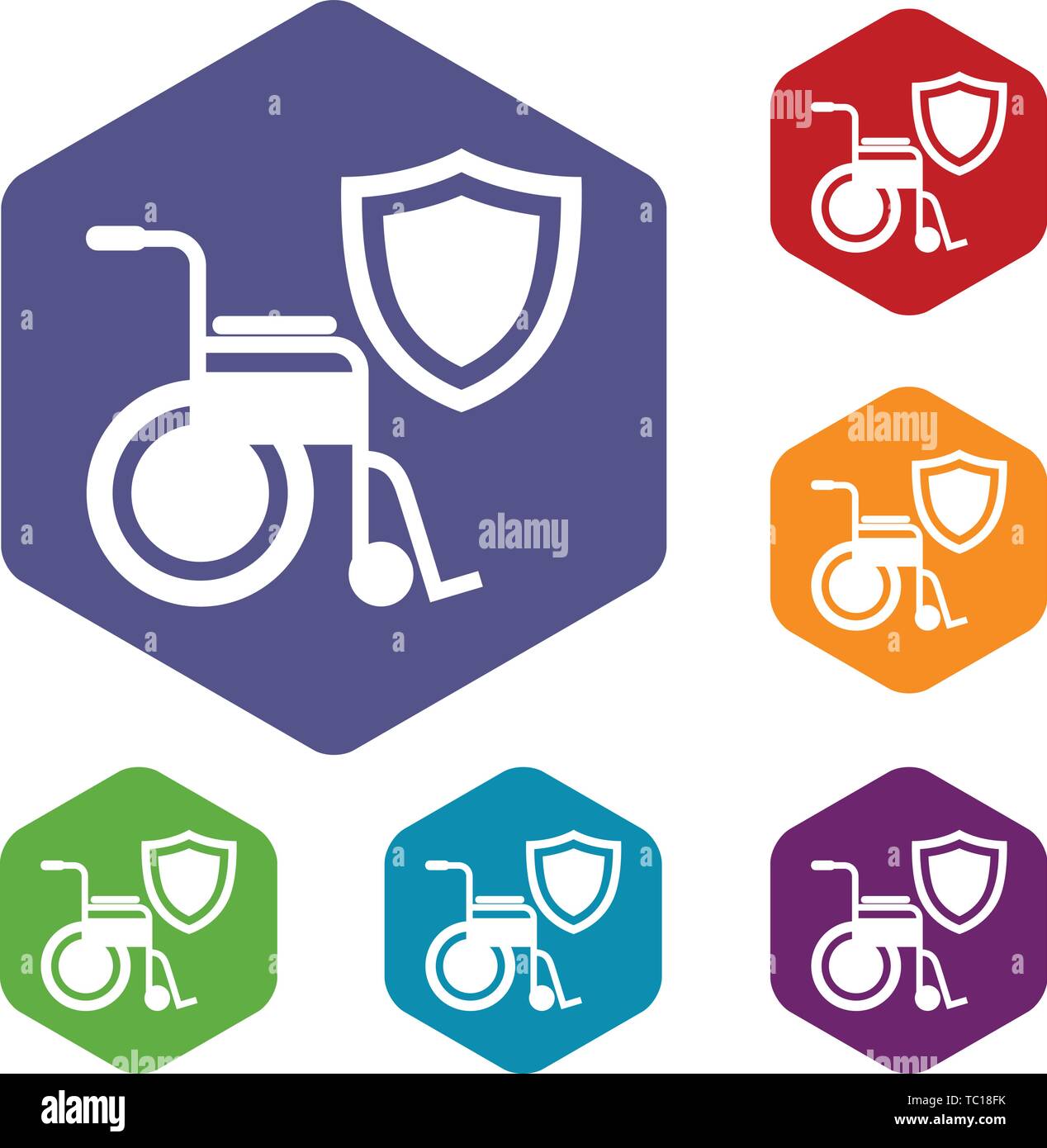 Disability protection icons vector hexahedron Stock Vector Image & Art ...