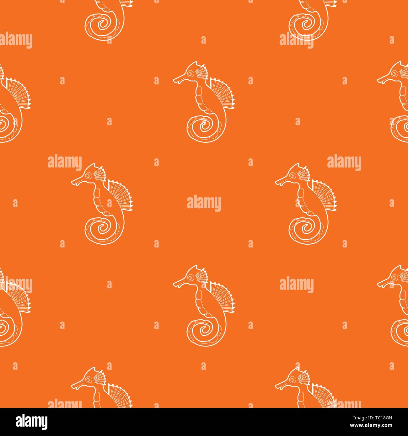 Seahorse pattern vector orange Stock Vector Image & Art - Alamy