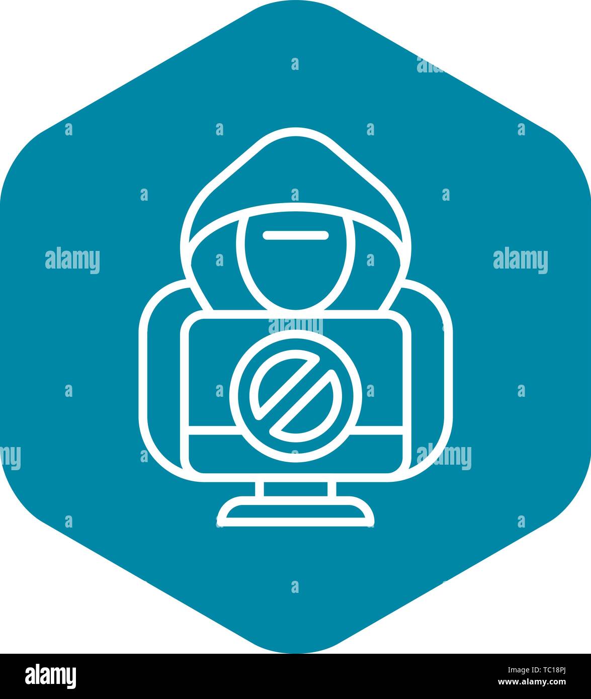 No hacker activity icon, outline style Stock Vector Image & Art - Alamy