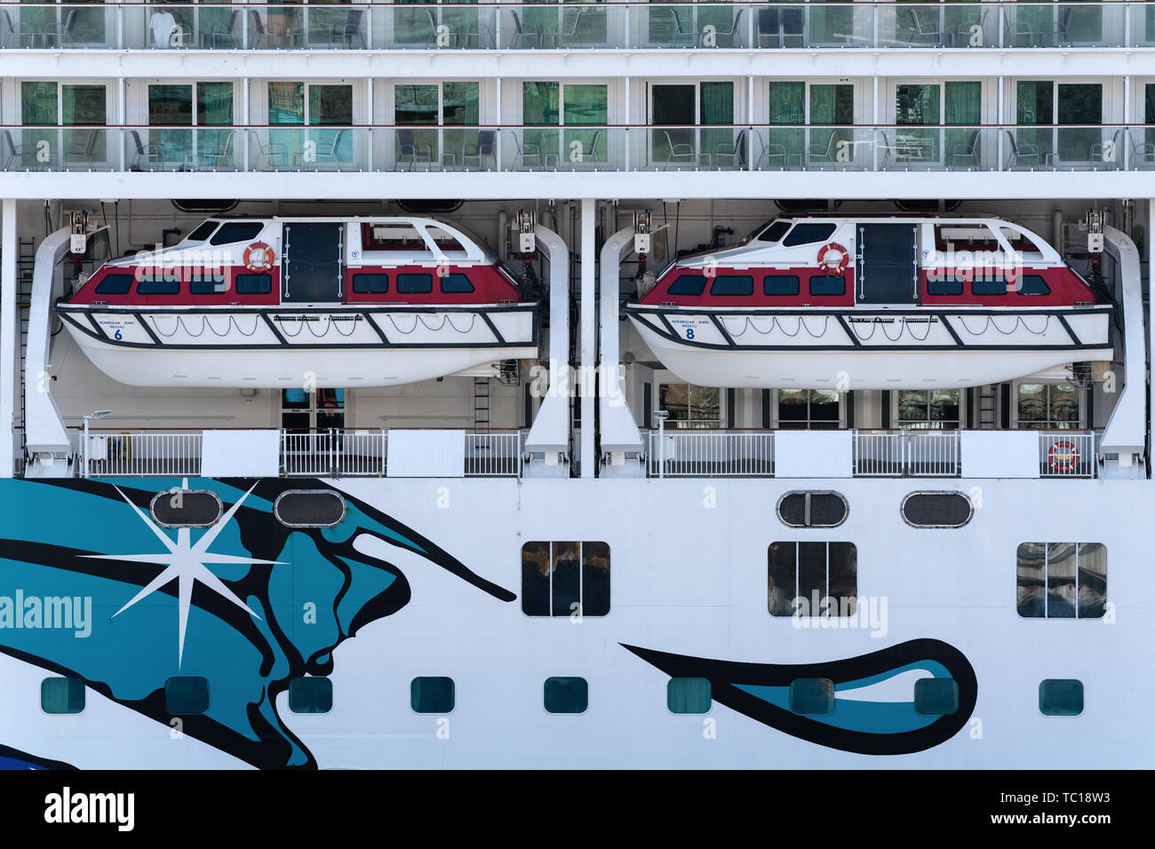 Multiple deck of luxury Expedition Passenger Cruise Liner Norwegian ...