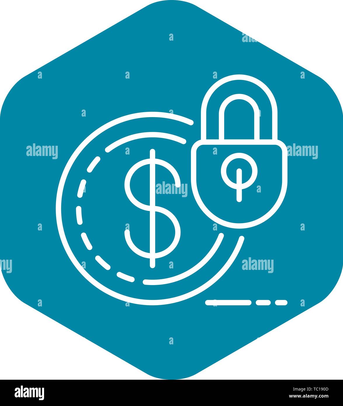 Secured money icon, outline style Stock Vector Image & Art - Alamy