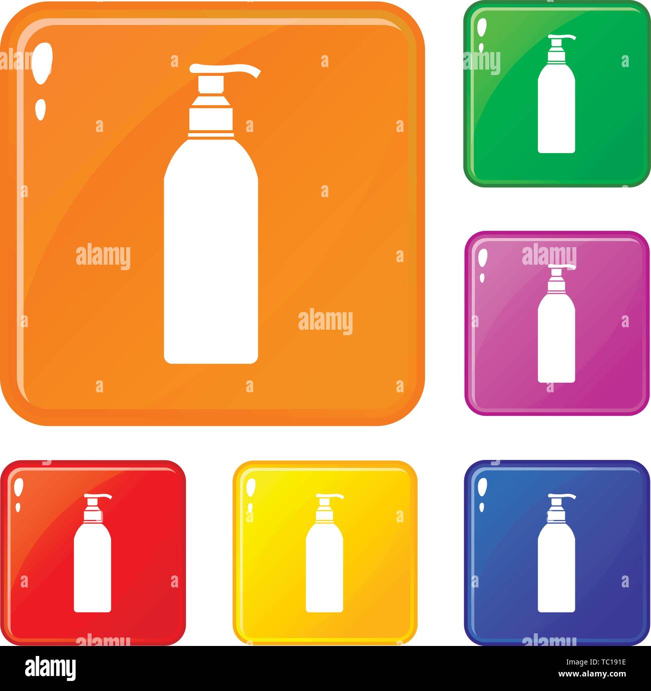 Cosmetic bottle icons set vector color Stock Vector Image & Art - Alamy