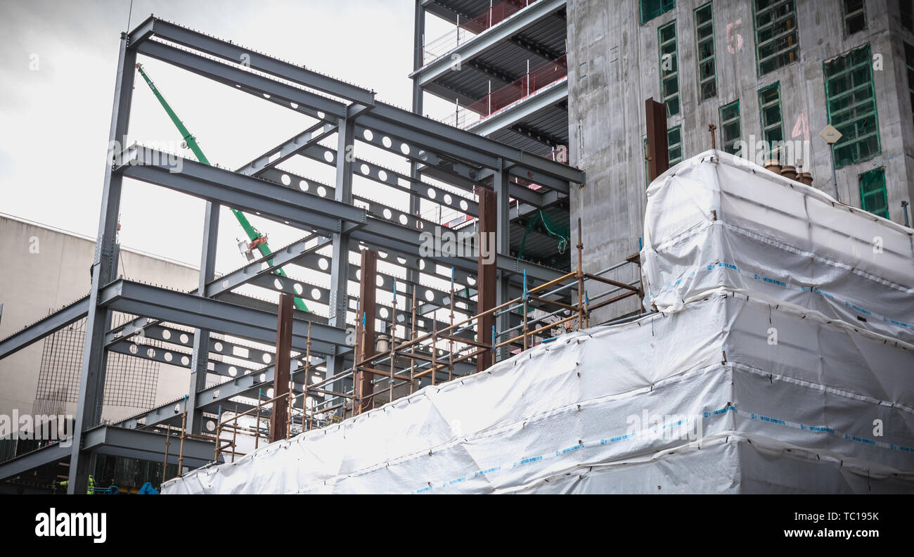 Dublin, Ireland - February 12, 2019: building under construction in the ...