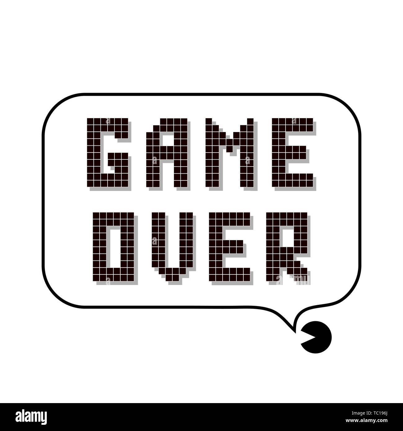 Retro Pixel Game Over Sign with Speech Bubble. Gaming Concept. Video ...