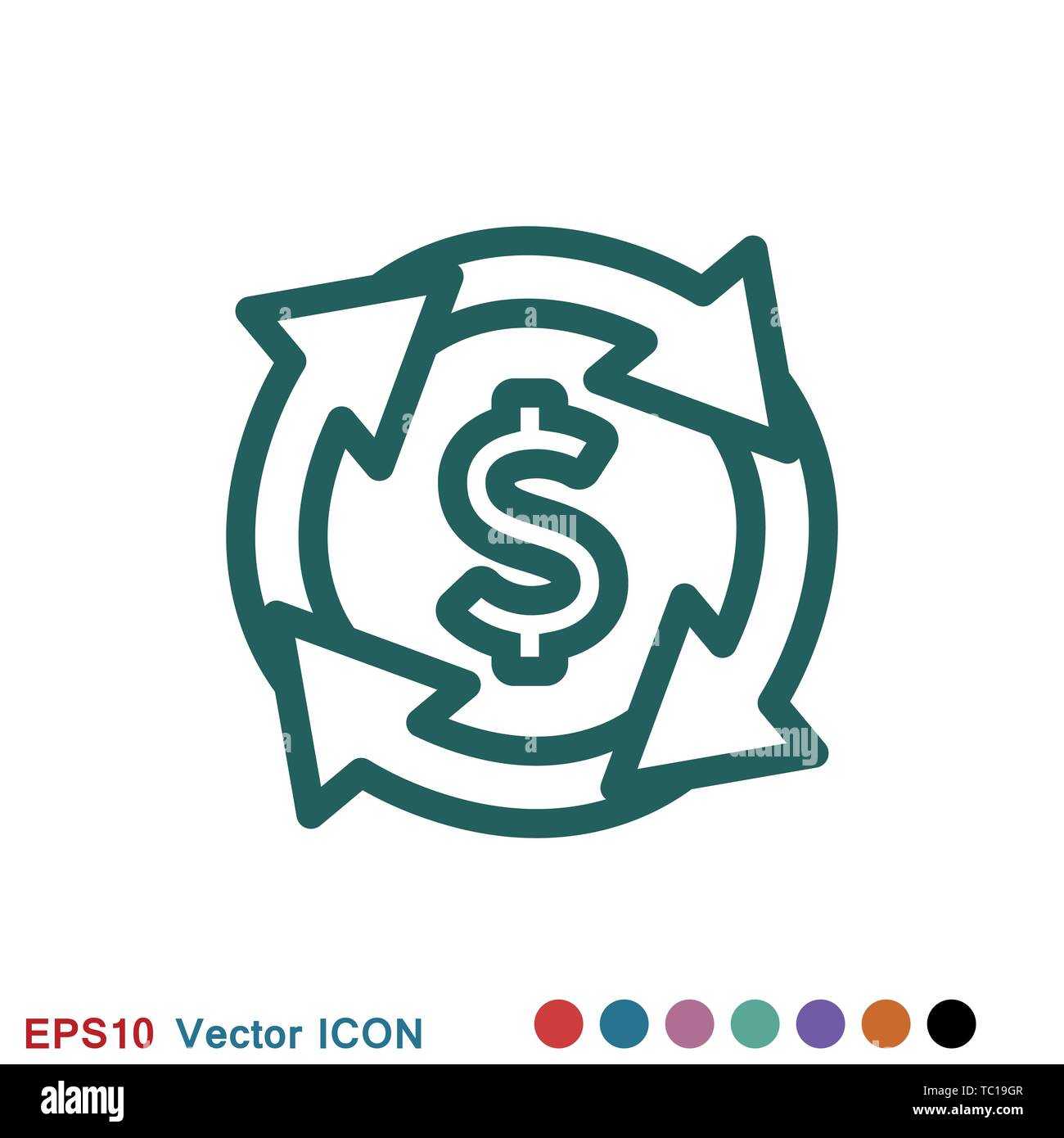 Exchange and convert icon. Arrow trade return. Vector illustration ...
