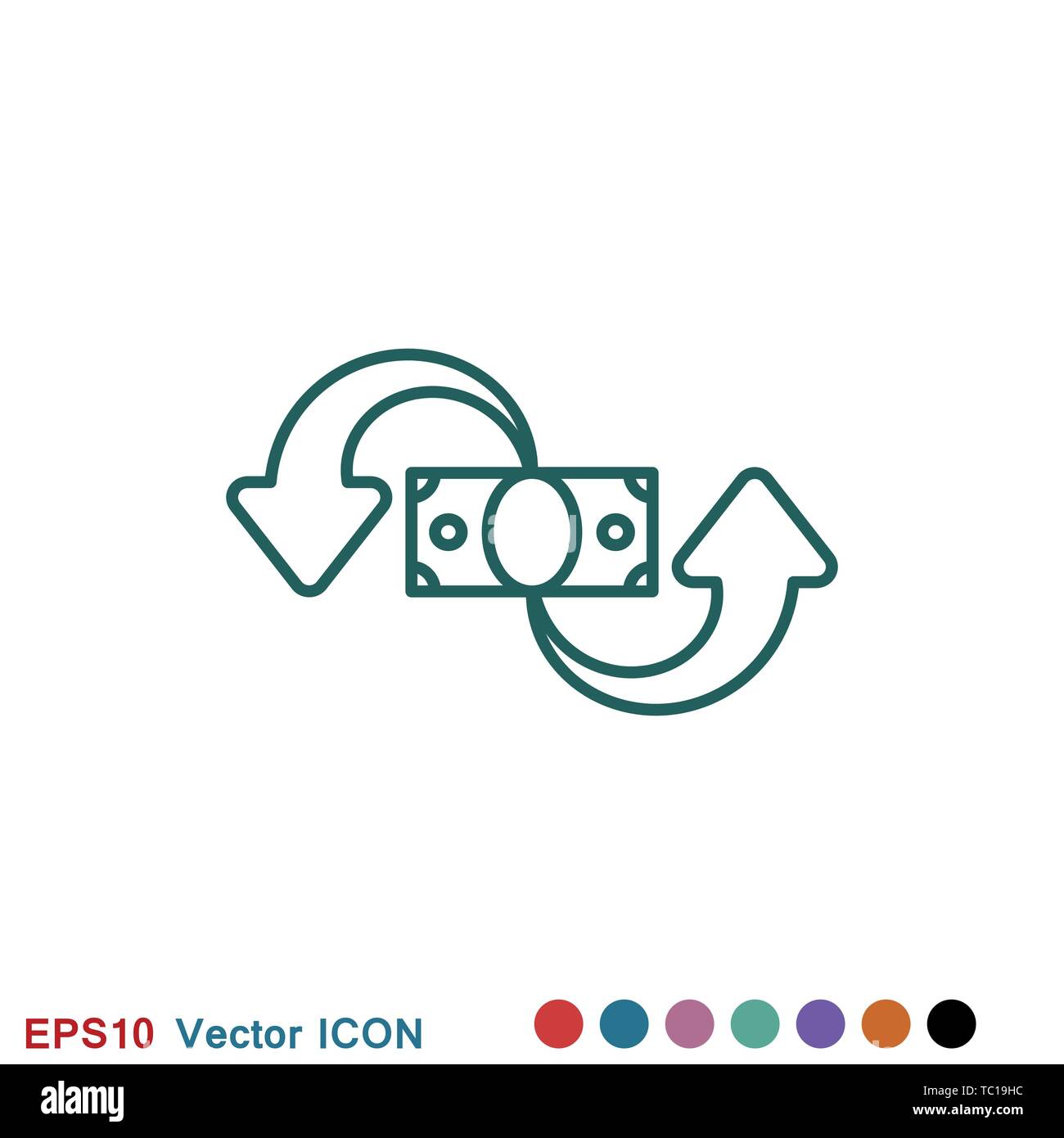 Exchange and convert icon. Arrow trade return. Vector illustration ...