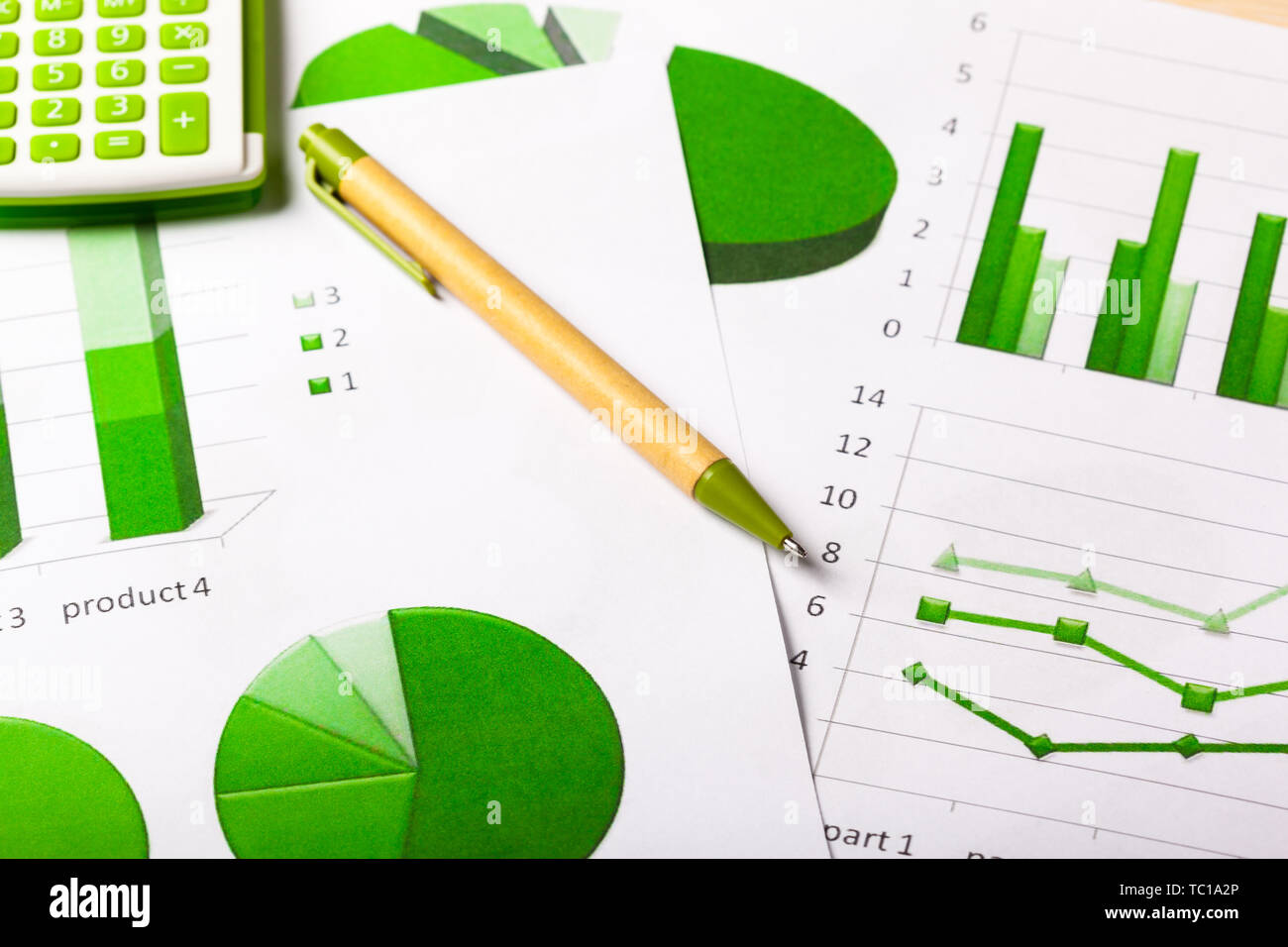 Business Charts Green Stock Photo - Alamy