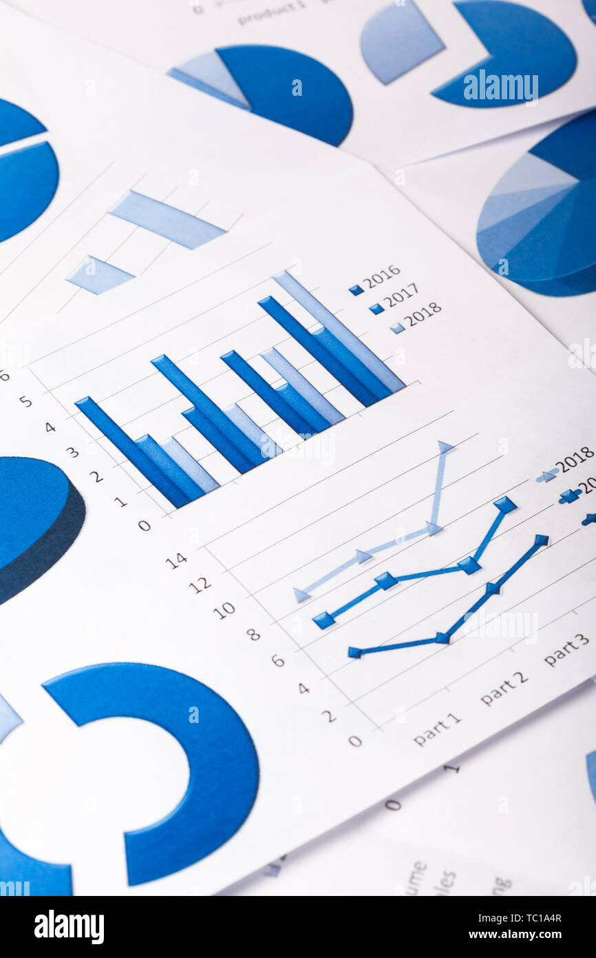 Business Charts blue Stock Photo - Alamy