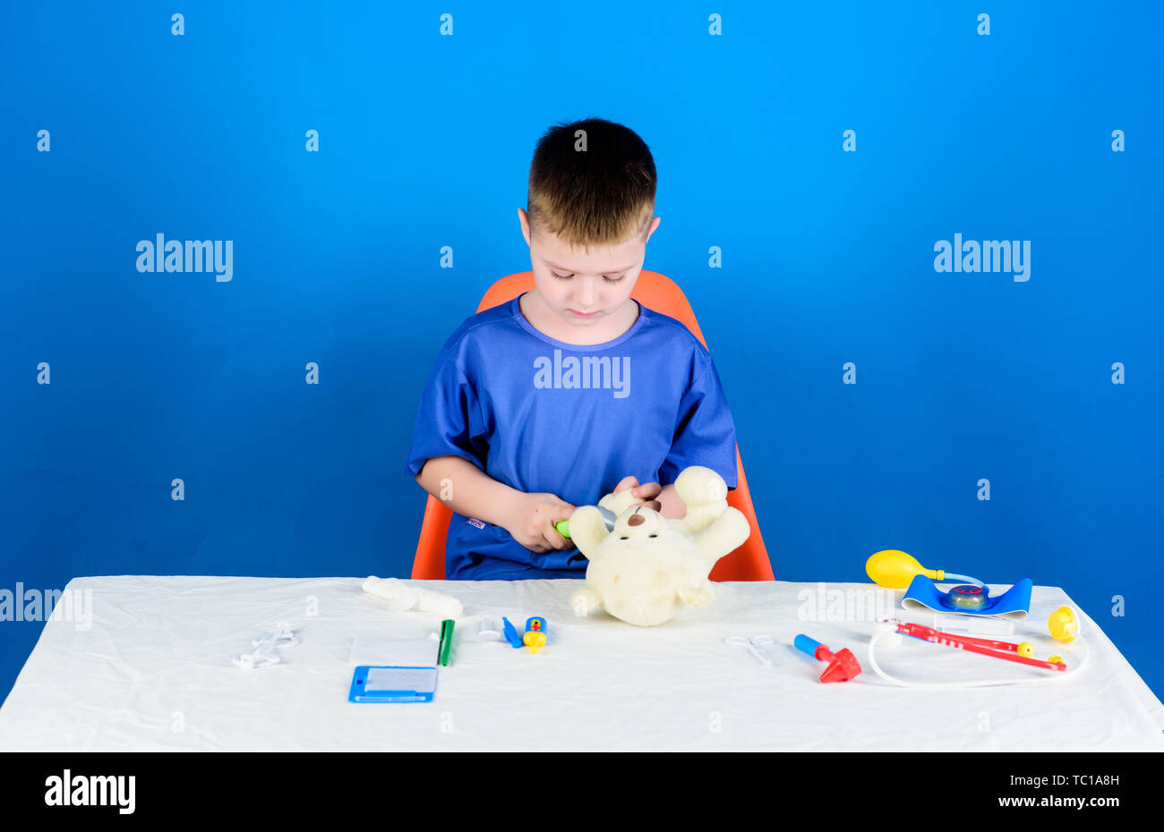 Boy cute child future doctor career. Hospital worker. Health care. Kid ...