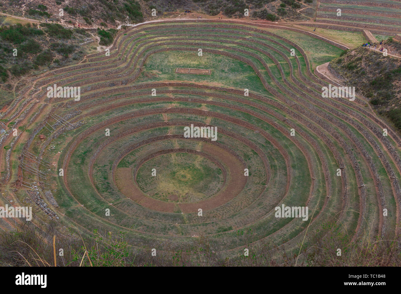 Circle terrace inca peru moray Stock Photo - Alamy