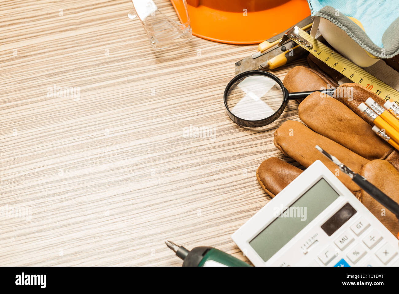 Set of architect tools Stock Photo - Alamy