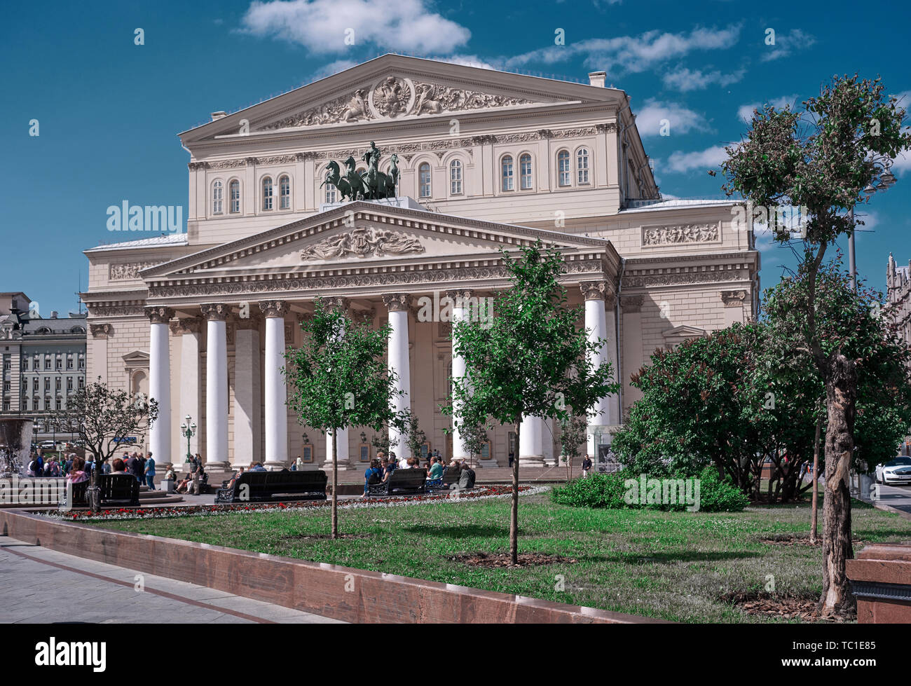 Moscow, Russia - Jun 04, 2019: View of Big Theater building made in ...