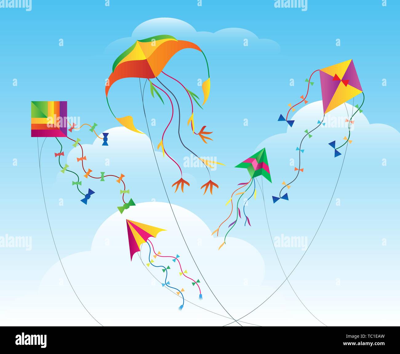 Kites Flying In The Sky Animated