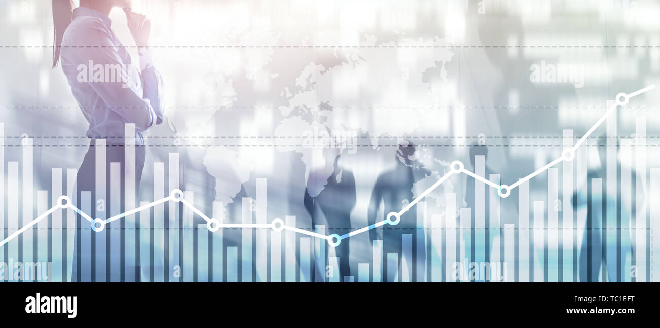 Business finance growth graph chart analysing diagram trading and forex ...