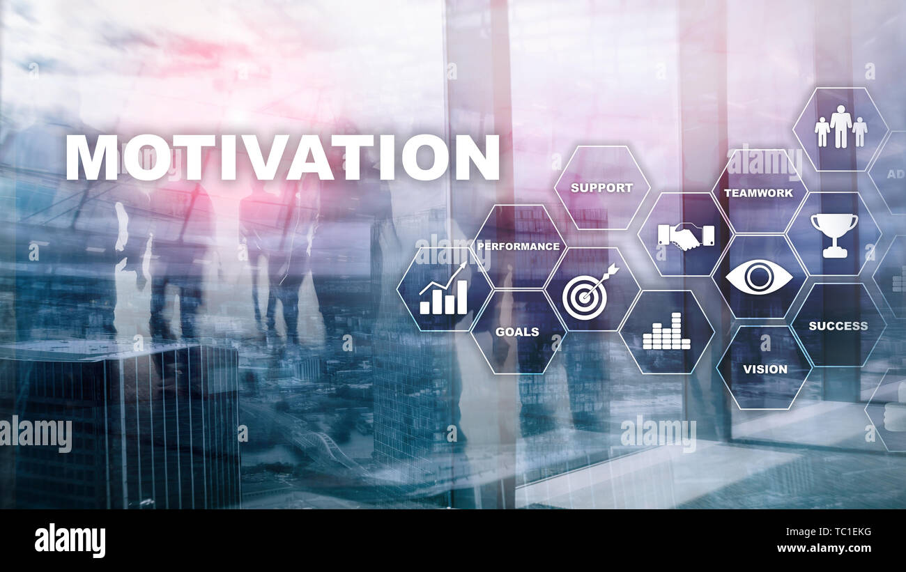 Motivation concept with business elements. Business team. Financial ...