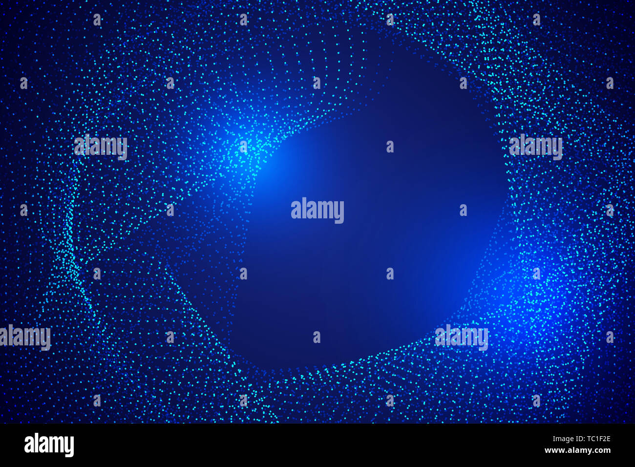 Blue particle stream glowing abstract background Stock Photo - Alamy