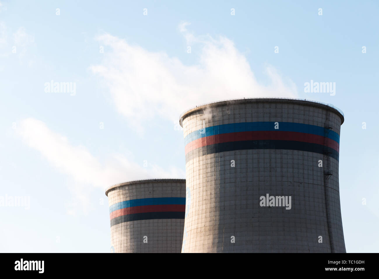 Tower with steam Stock Photo - Alamy