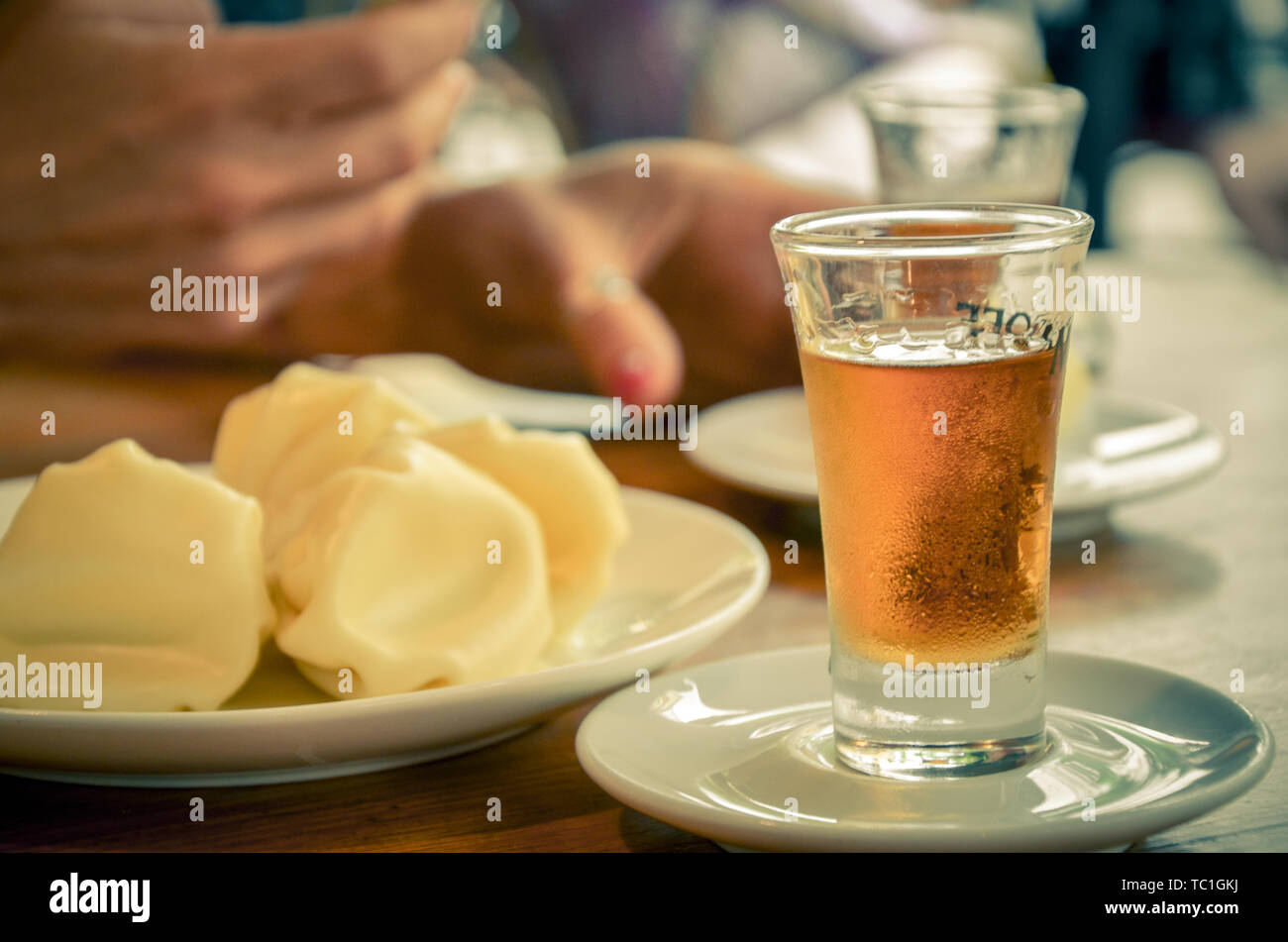 Traditional Georgian pomace brandy called chacha, also known as grape ...