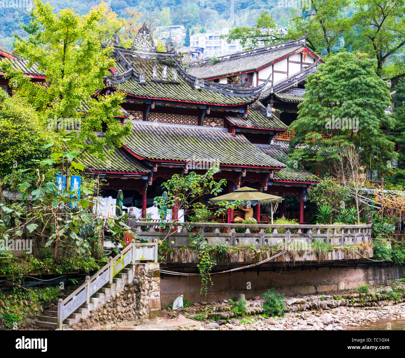 Ancient architecture of Qingchengshan, Chengdu Stock Photo - Alamy