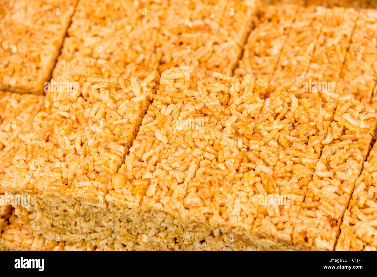 Golden glutinous rice crisp Stock Photo - Alamy