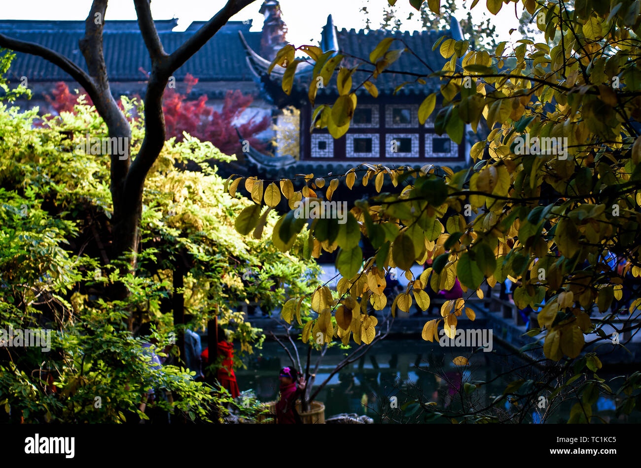 Autumn Color in Suzhou Garden Stock Photo - Alamy