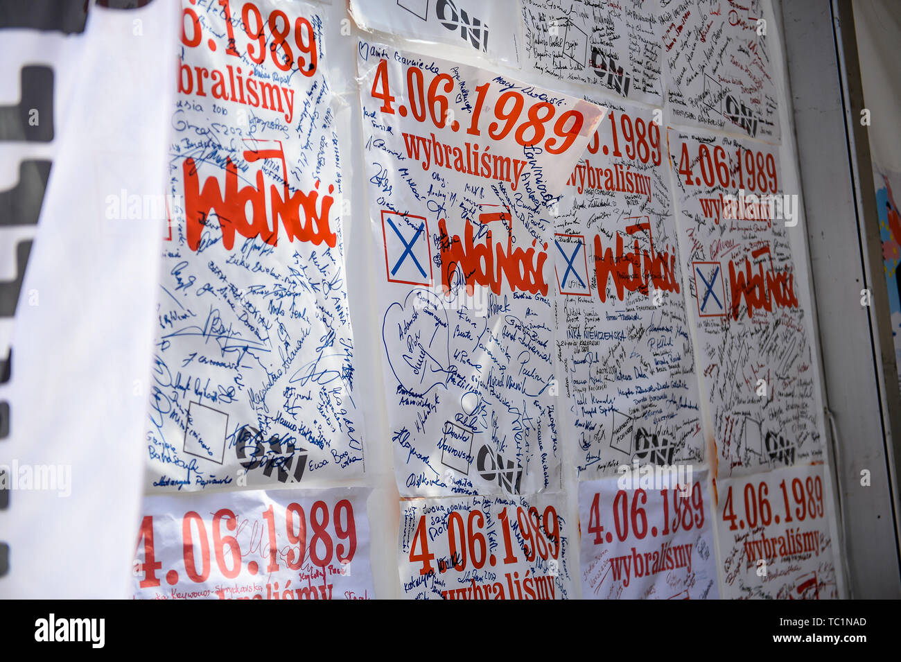 Posters of "Freedom" seen at the main venue of Freedom and Solidarity ...
