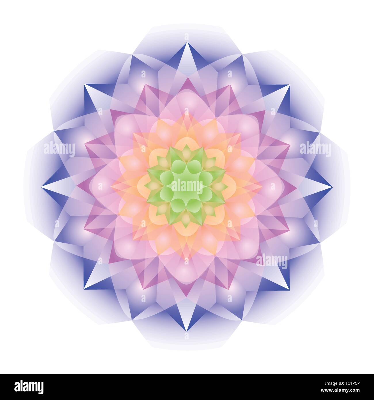 Colour crystal mandala on white background Stock Vector Image & Art - Alamy